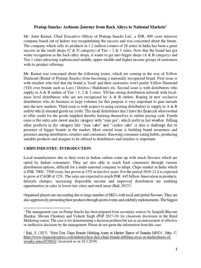 Prataap Snacks: Expanding Yellow Diamond Brand | PDF | Logistics ...