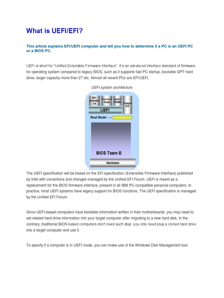 Understanding UEFI: Key Concepts Explained | PDF | Computers