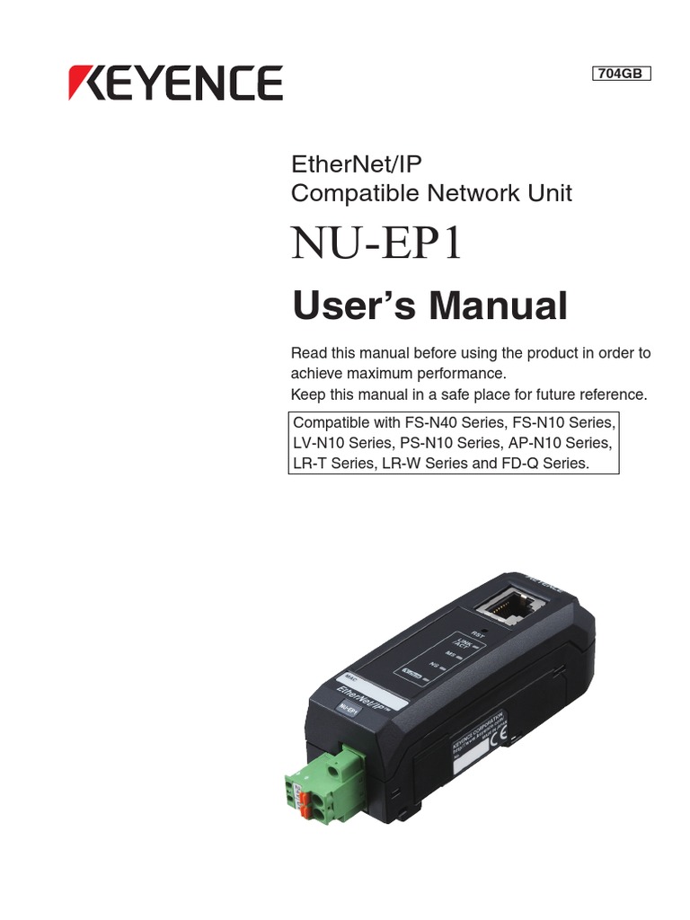 Overview of the EtherNet/IP Compatible Network Unit NU-EP1 User's ...