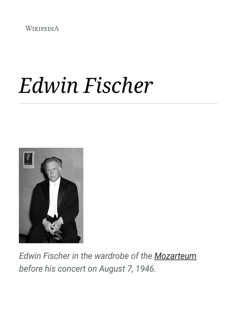 Edwin Fischer | PDF | Classical Musicians | Classical Music