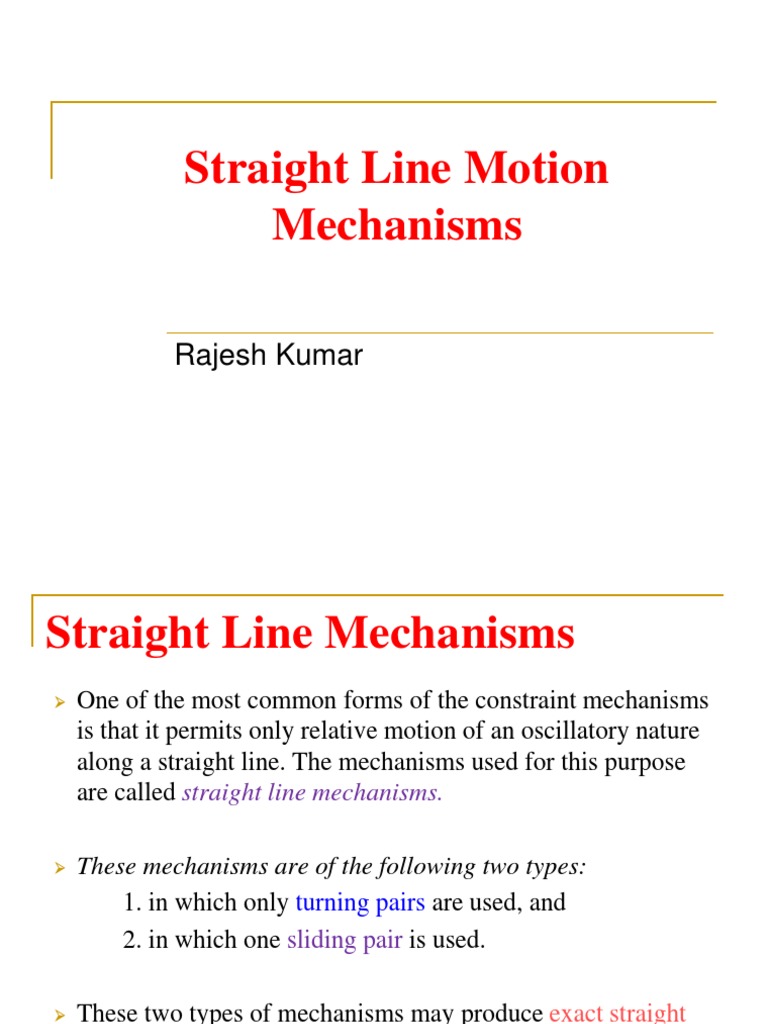 Straight Line Motion Mechanisms: Rajesh Kumar | Download Free PDF ...