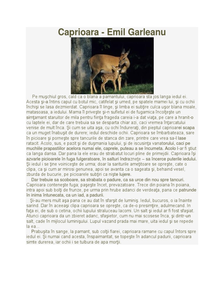 Caprioara de Emil Garleanu | PDF