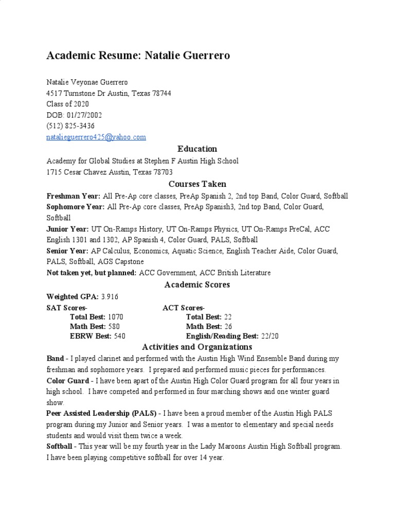 Resume Ags Portfolio 1 | PDF | Advanced Placement | Learning