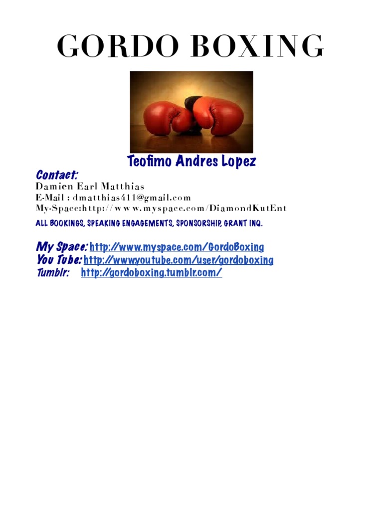 Gordo Boxing: Teofmo Andres Lopez | PDF | Combat Sports | Sports