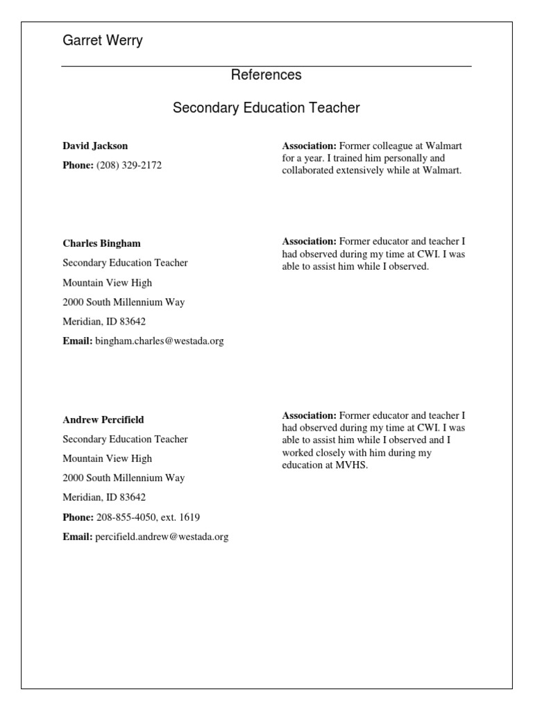 References Sheet | PDF