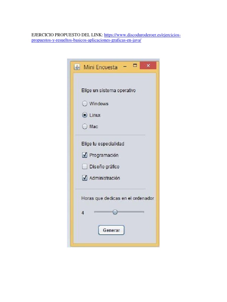 Ejercicio Propuesto Swing Java | PDF | Programación de computadoras ...