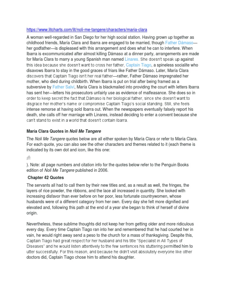 Father Dámaso: María Clara Quotes in Noli Me Tangere | PDF