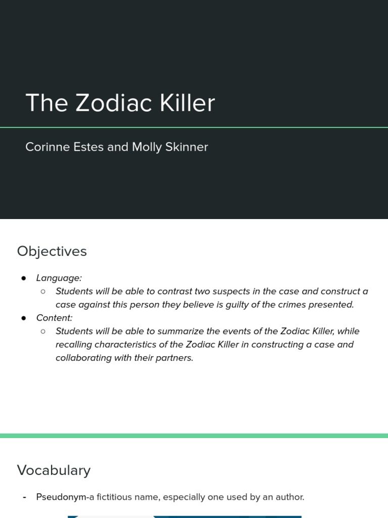 The Zodiac Killer | PDF | Deviance (Sociology) | Crime & Violence
