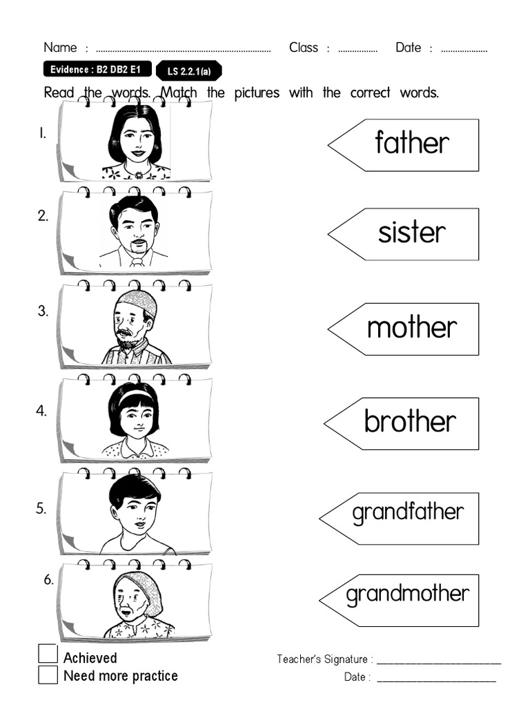 worksheet year 1