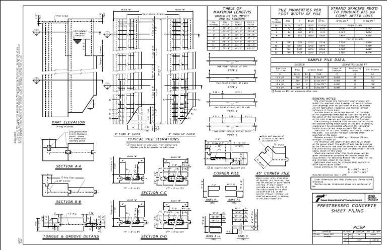 Prestressed concrete sheet piling | Civil Engineering | Economic Sectors