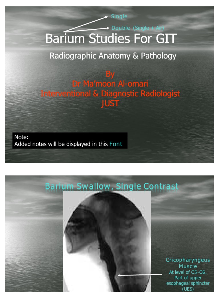 14 Barium Studies For GIT With Notes | PDF