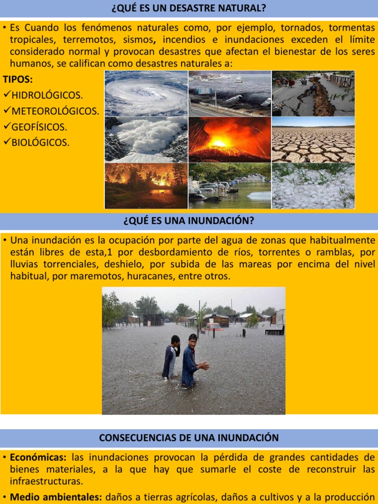 Tipos y Consecuencias de Desastres Naturales | PDF | Inundar ...