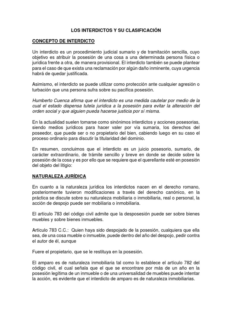 Interdict Os | PDF | Posesión (Ley) | Sentencia (ley)