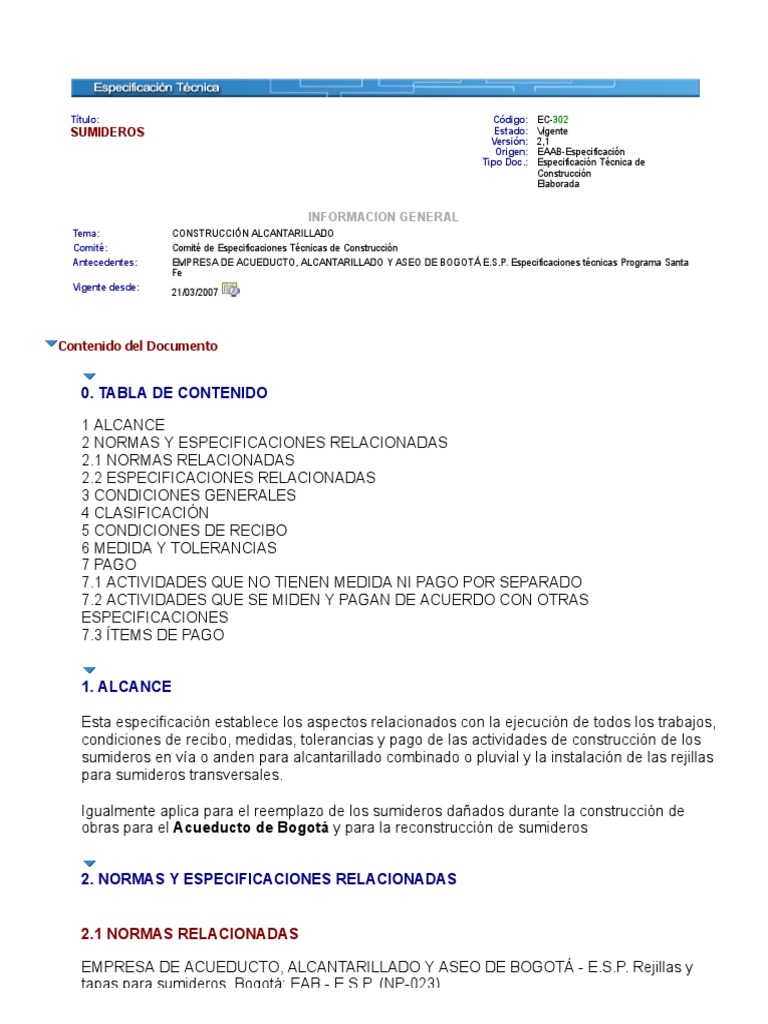 EC 302 v2.1 | PDF | Bogotá | Alcantarillado