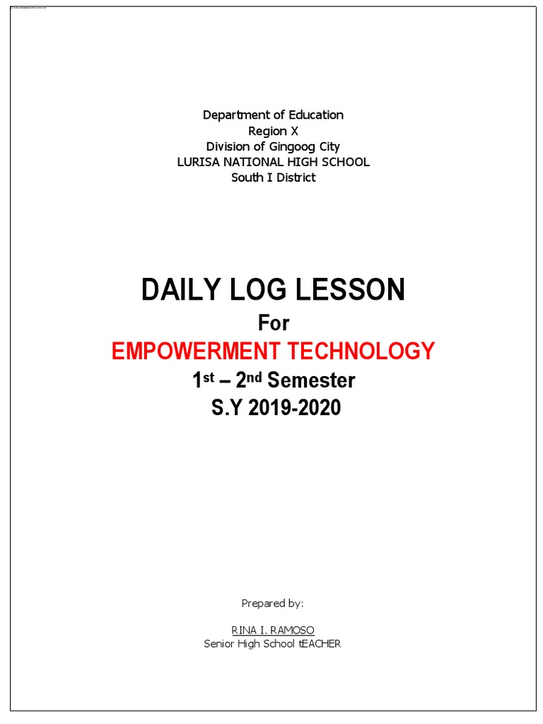 Daily Log Lesson: Empowerment Technology | PDF