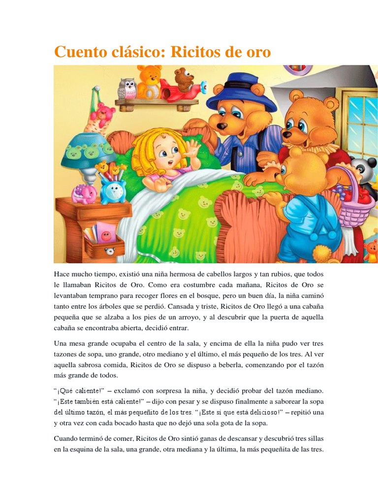 Ricitos De Oro Y Los Tres Osos Imprimibles RICITOS DE ORO Y LOS TRES