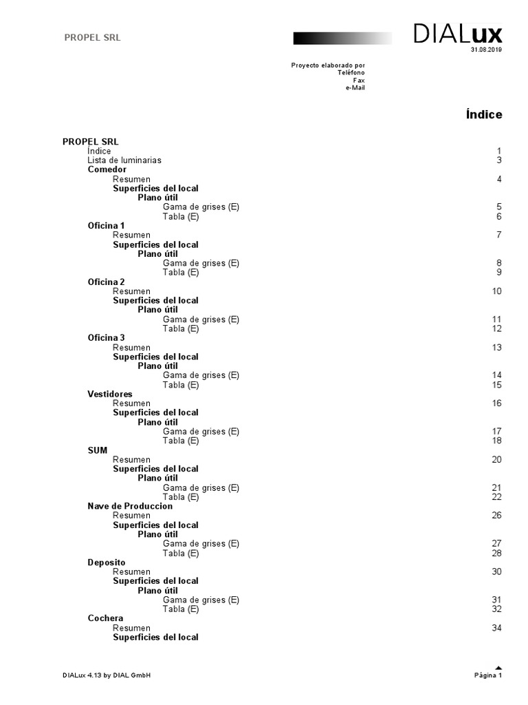 Informe Dialux | PDF | Óptica | Psicofísica