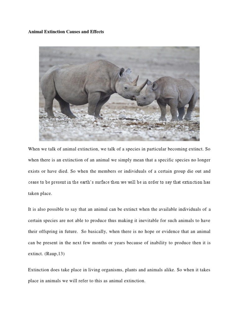 Animal Extinction Causes and Effects | PDF | Extinction | Predation