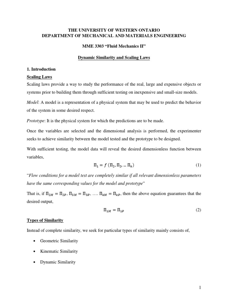 Lab 1-Dynamic Similarity | PDF | Drag (Physics) | Kinematics
