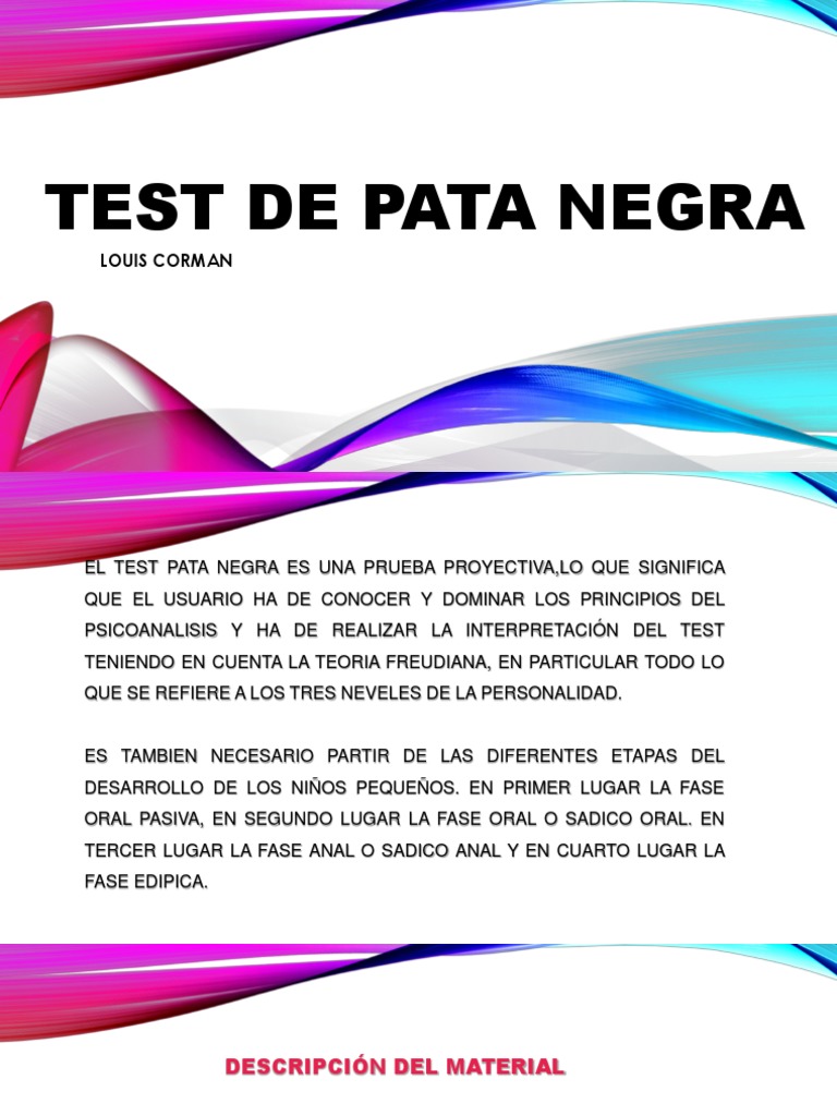 Test de Pata Negra | PDF | Complejo de Edipo | Psicoanálisis