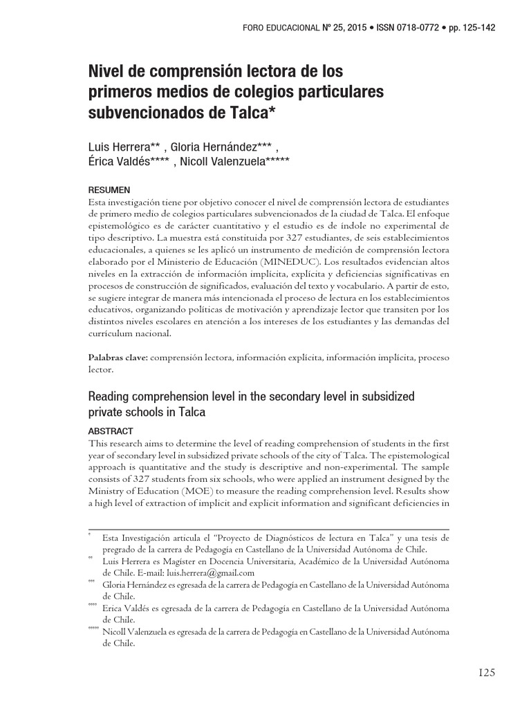 Dialnet NivelDeComprensionLectoraDeLosPrimerosMediosDeCole 6429438 ...