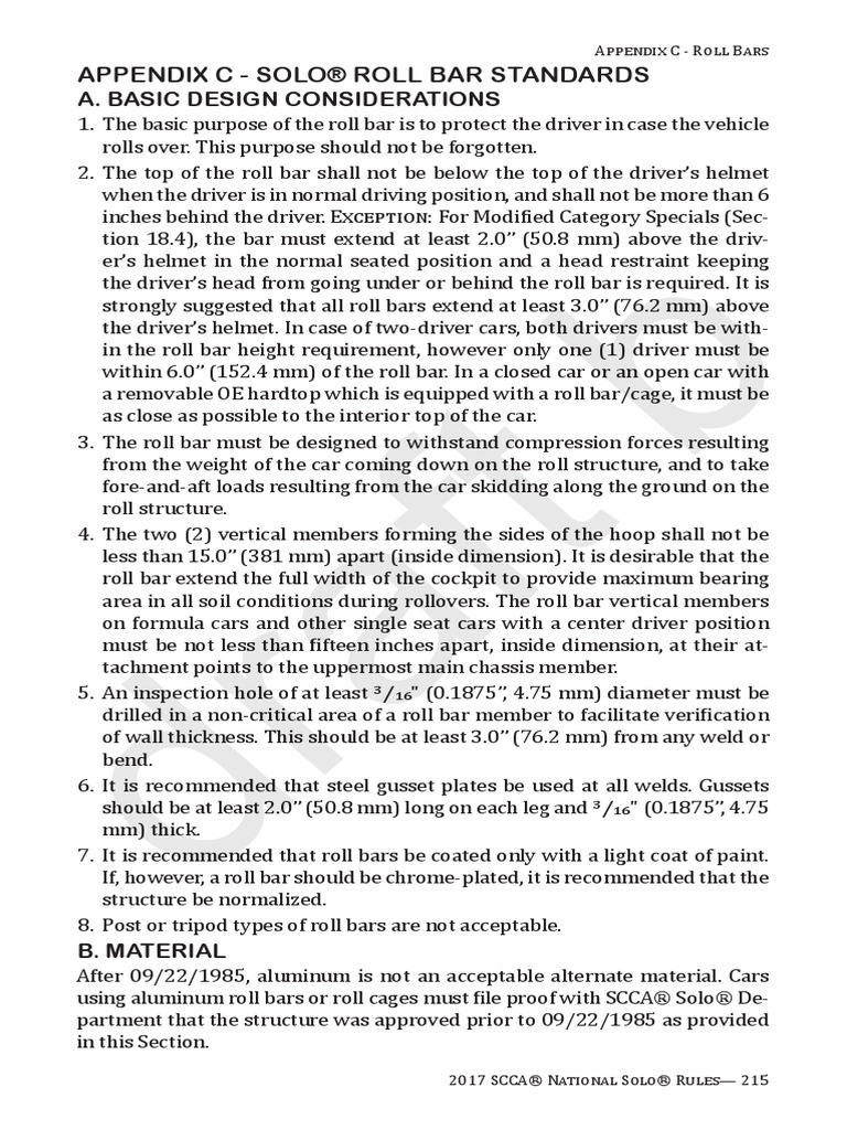 2017 1 13 Appendix C Roll Bar Standards | PDF | Pipe (Fluid Conveyance ...