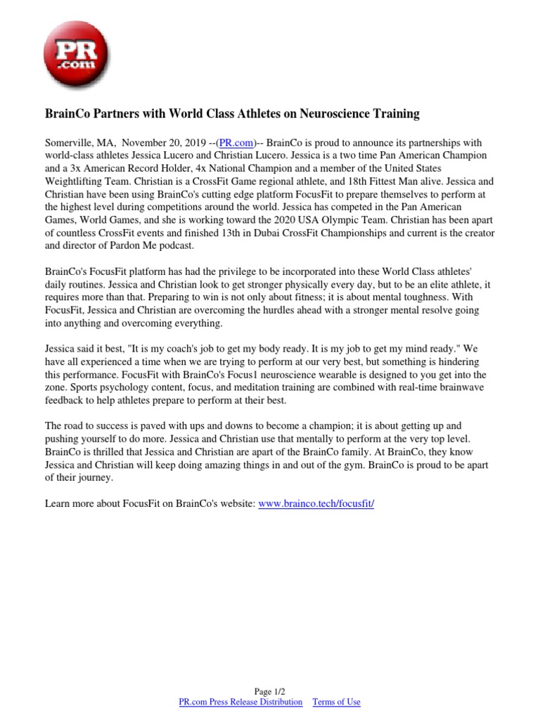 BrainCo Partners With World Class Athletes On Neuroscience Training ...