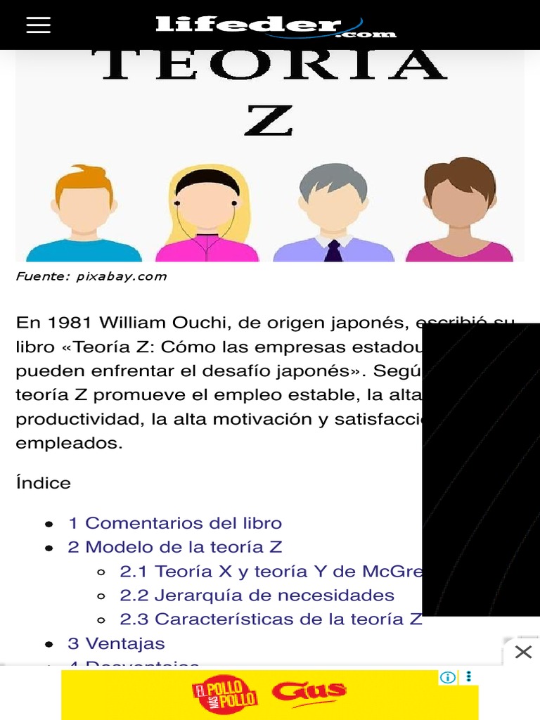 Teoría Z de William Ouchi Modelo, Ventajas y Ejemplos - Lifeder | PDF ...