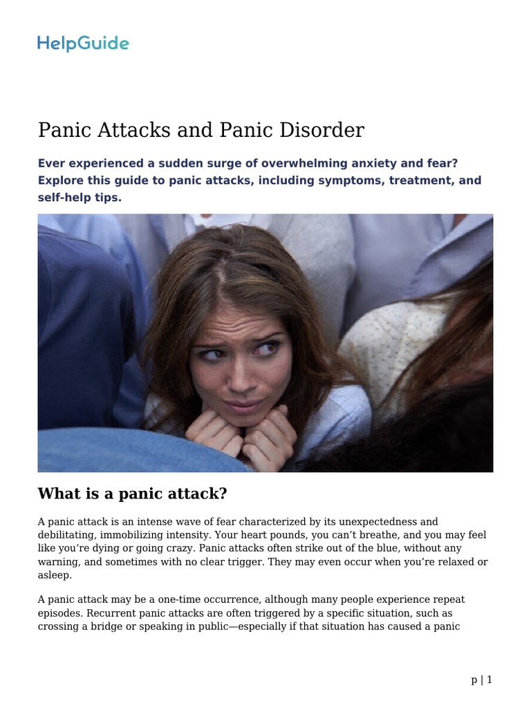 Panic Attacks and Panic Disorder | PDF | Panic Attack | Agoraphobia