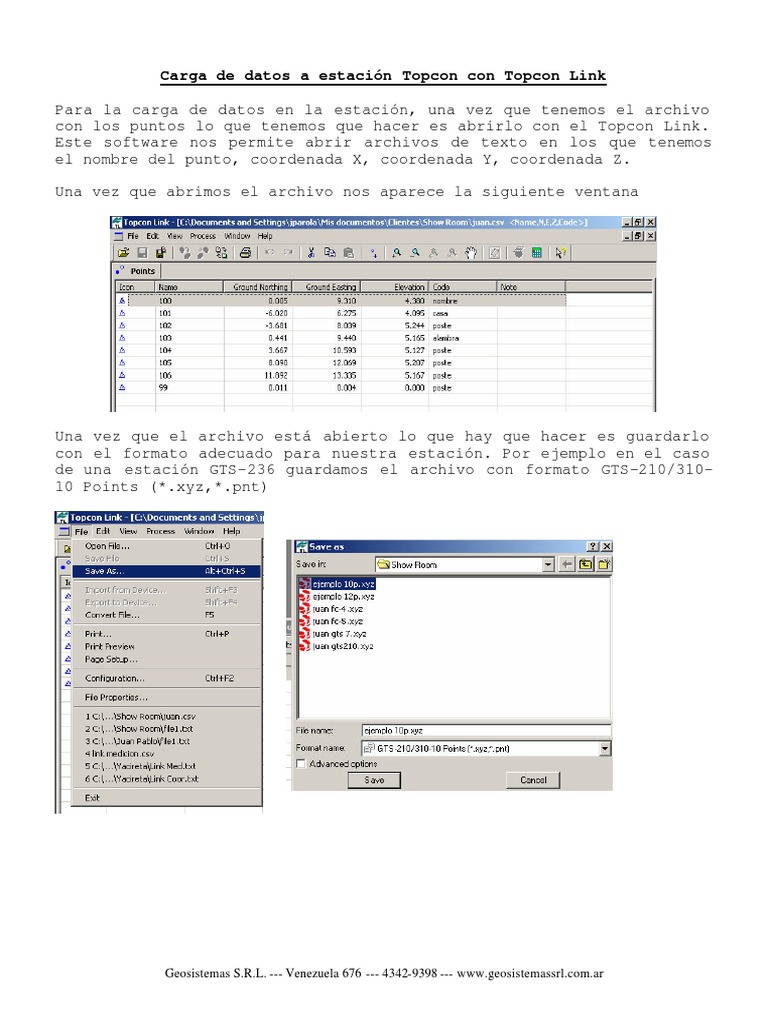 Topcon Carga de Datos TopCon Link | PDF