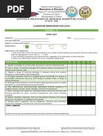 Classroom Observation Tool (COT) | PDF | Curriculum | Learning