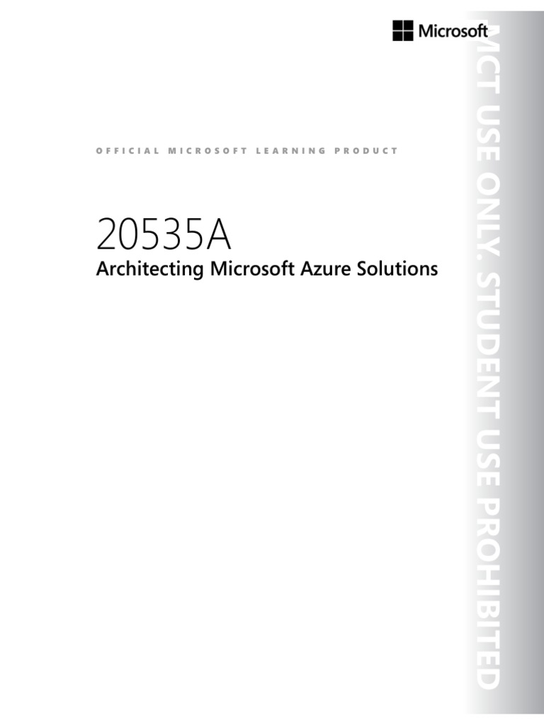 20535A ENU TrainerHandbook | PDF | Microsoft Azure | License