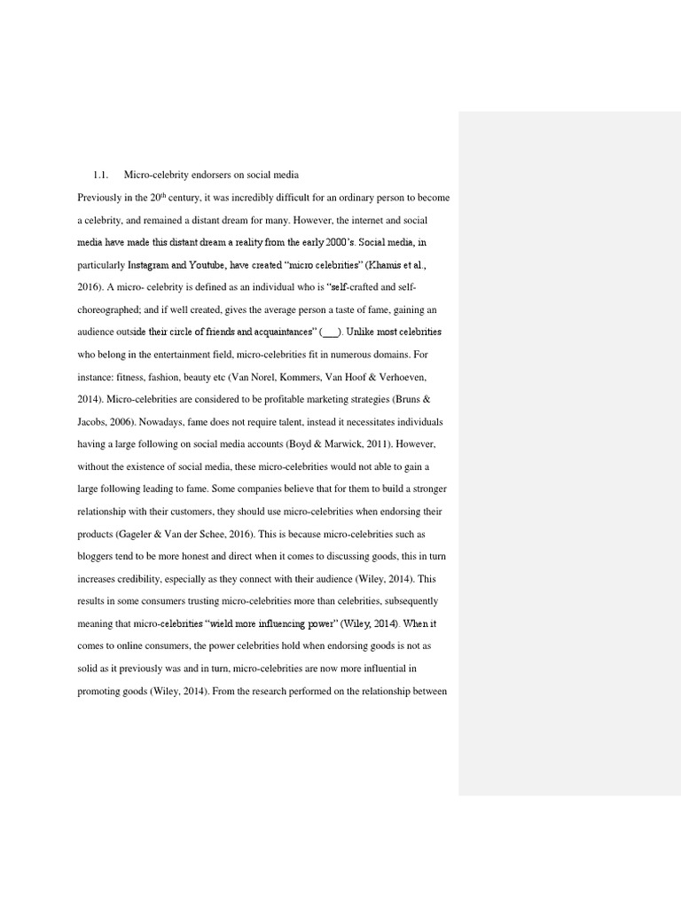 Micro-Celebrity Endorsements Explained | PDF
