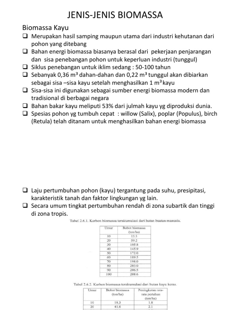 Jenis-Jenis Biomassa dan Pemanfaatannya | PDF