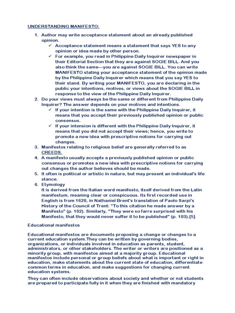 Manifesto | PDF | Public Sphere | Political Science