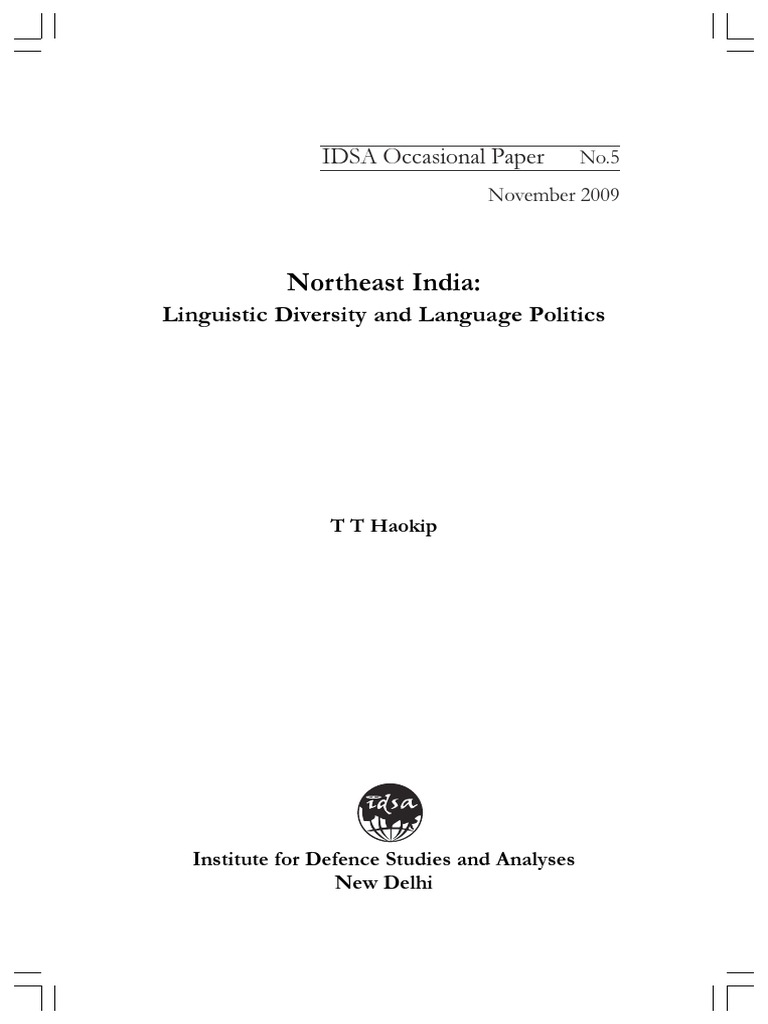Northeast India:: Linguistic Diversity and Language Politics | PDF ...