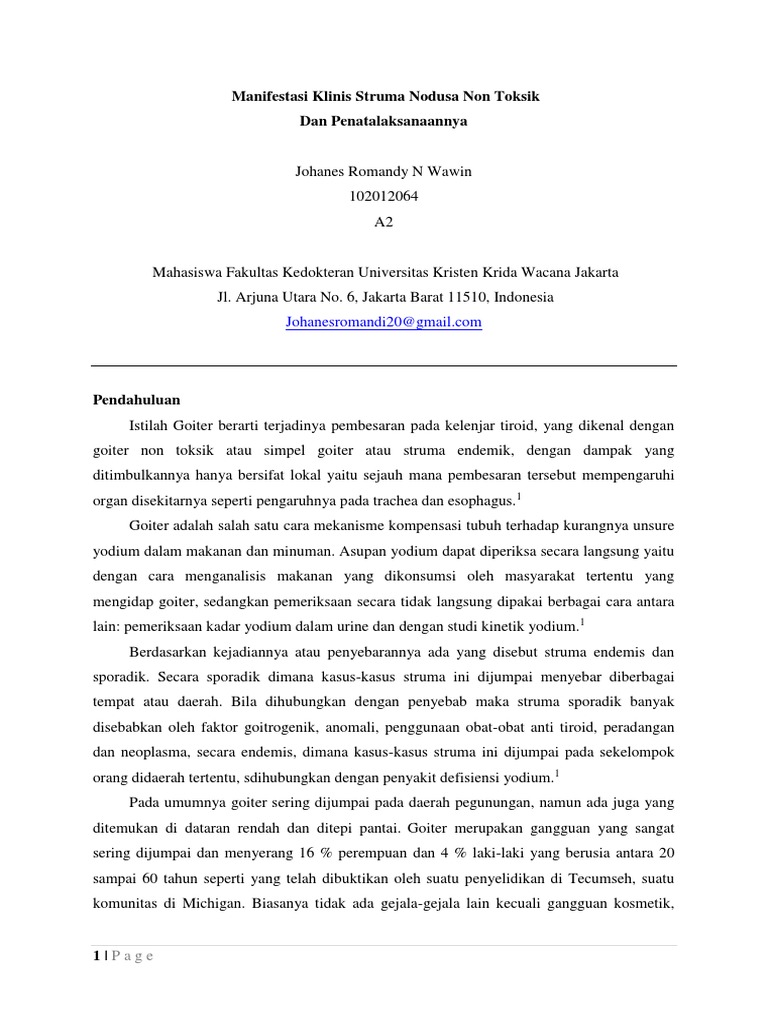 Penanganan Struma Difusa Non Toksik | PDF