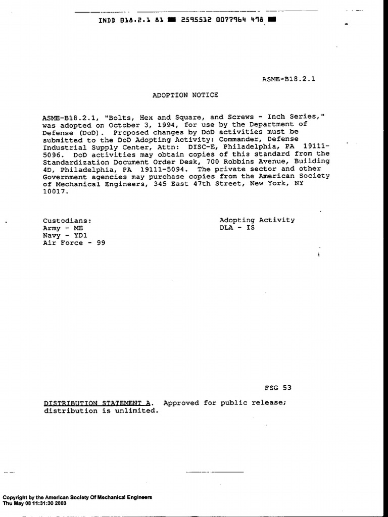Asme B18.2.1 PDF | PDF