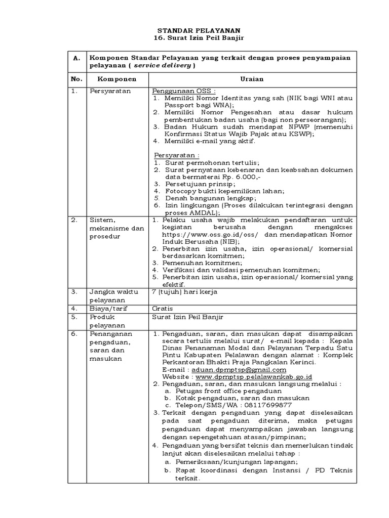 Surat Izin Peil Banjir PDF | PDF