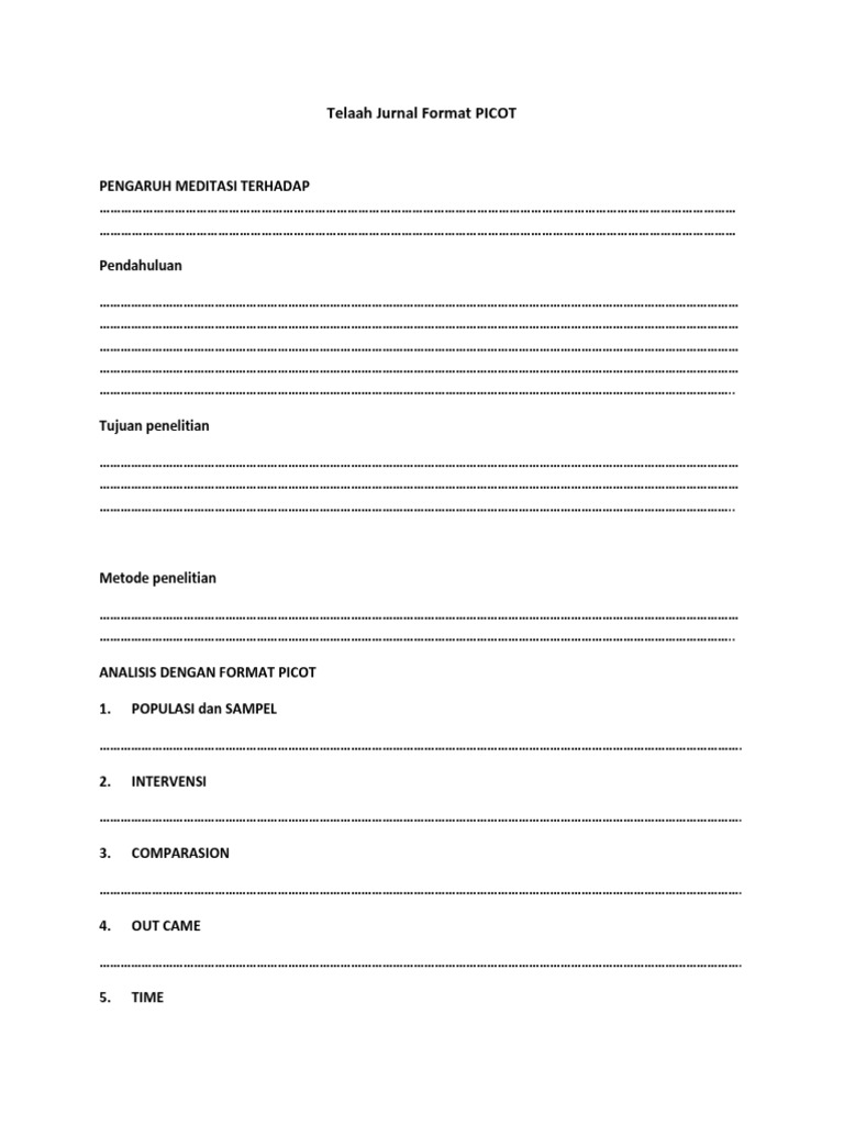 Telaah Jurnal Format PICOT | PDF