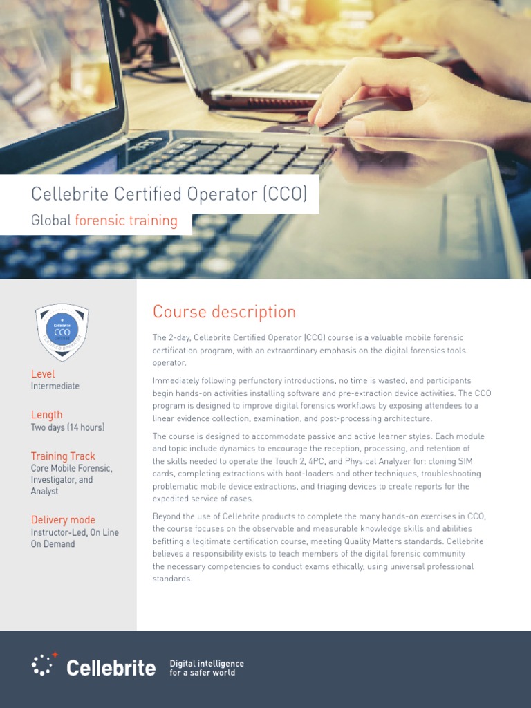 Cellebrite Certified Operator (CCO) : Course Description | PDF ...