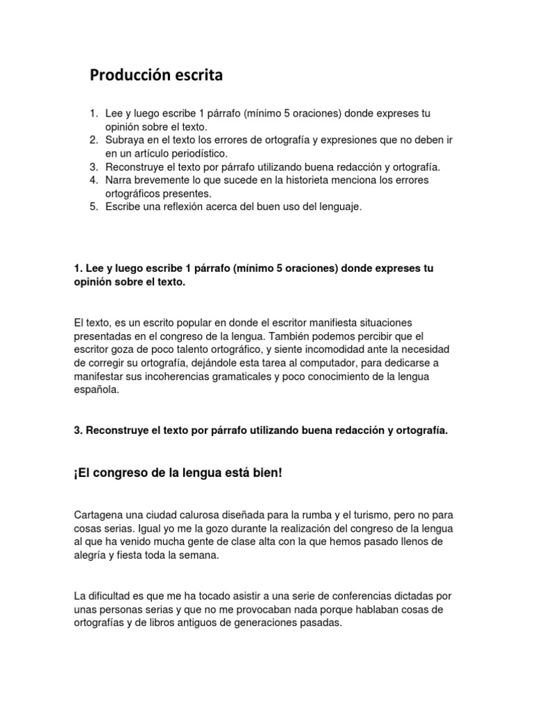 Producción Escrita | PDF | Gabriel García Márquez | Idiomas