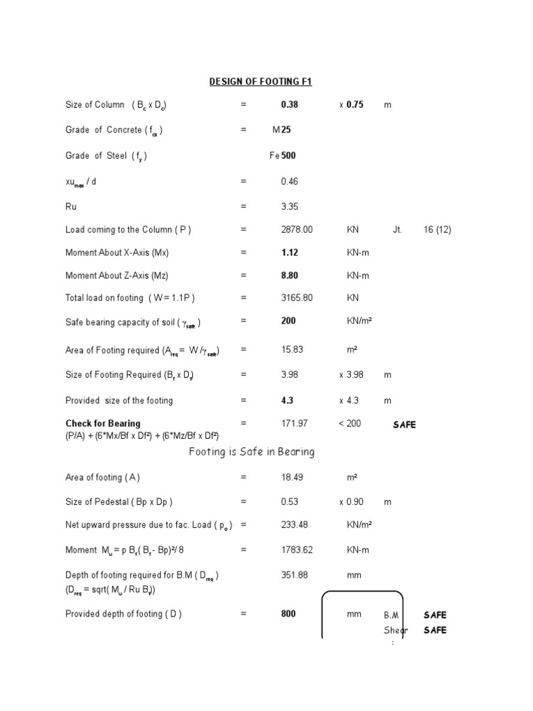 New Footing Design | PDF | Structural Engineering | Classical Mechanics