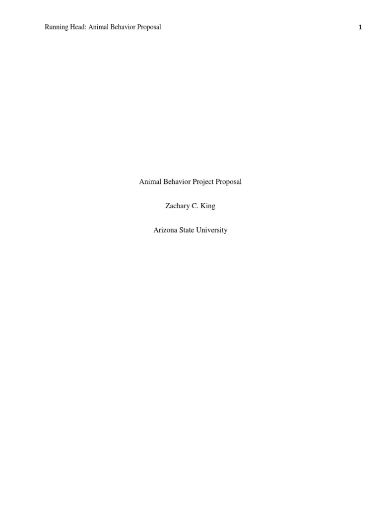 Animal Behavior Project Proposal | PDF | Behavior | Learning