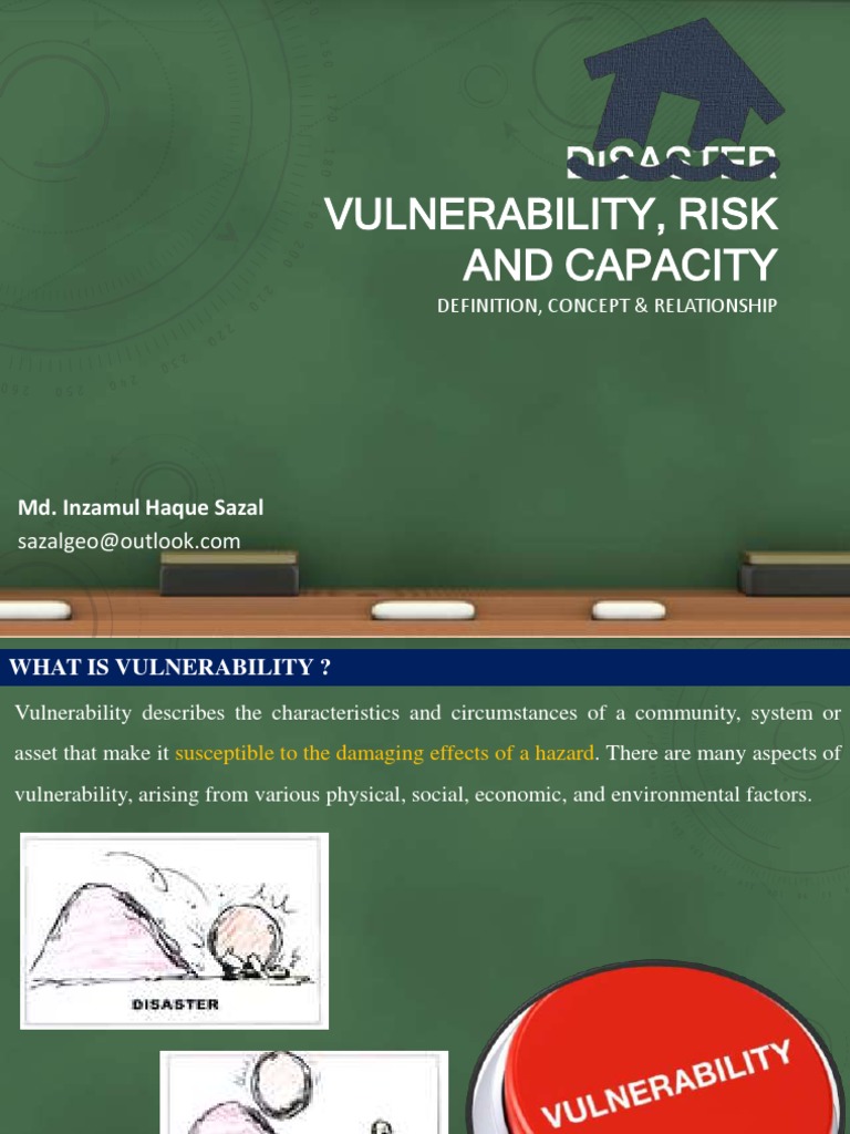 Disaster Vulnerability, Risk and Capacity: Md. Inzamul Haque Sazal ...