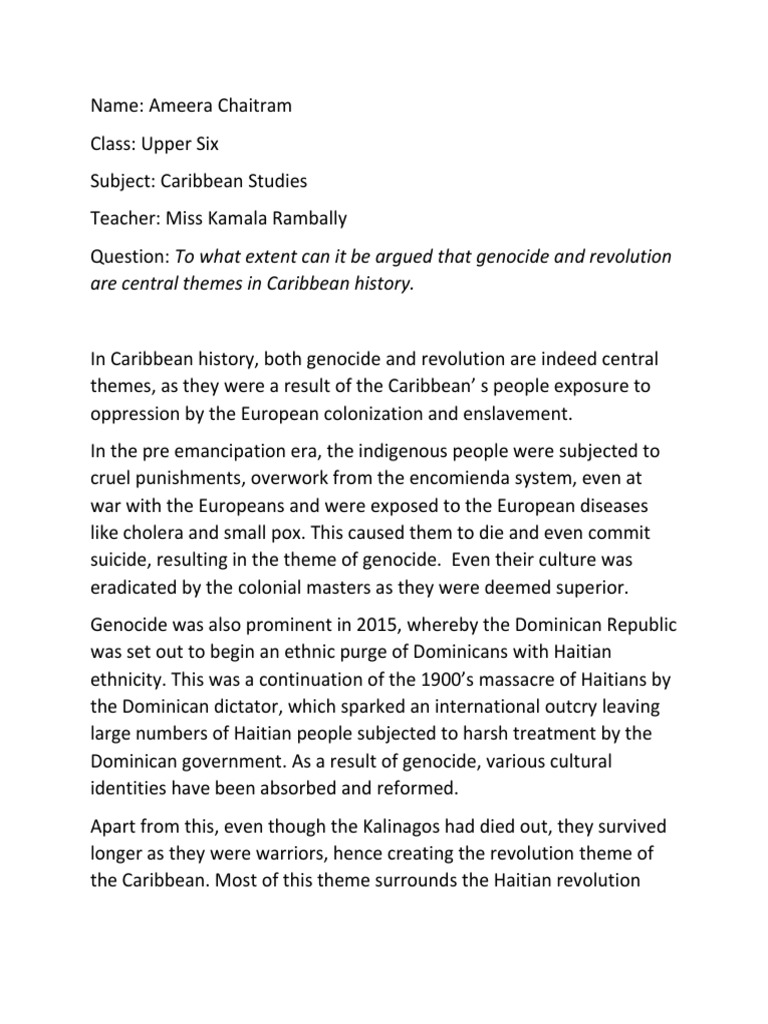 Genocide and Revolution in Caribbean History | PDF | Haiti | Slavery