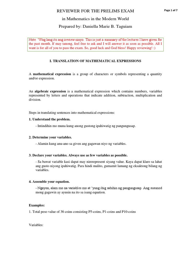 Problems Sets | PDF | Set (Mathematics) | Variable (Mathematics)