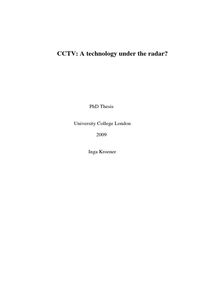 CCTV Essay | PDF | Closed Circuit Television | Modernity