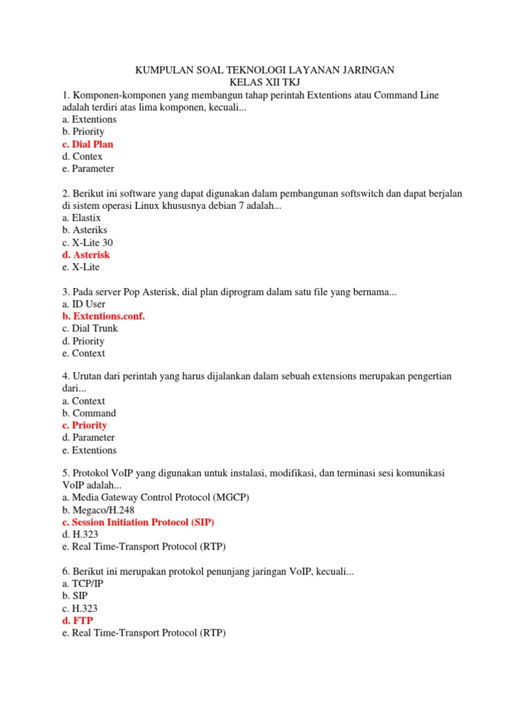 Soal TLJ Kelas Xii | PDF