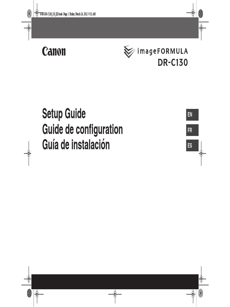 DR-C130 Setup Guide | PDF | Image Scanner | Windows Xp
